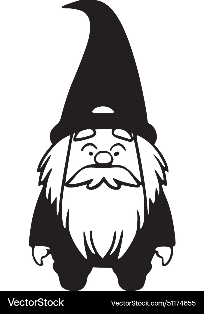 Gnome - black and white isolated icon Royalty Free Vector