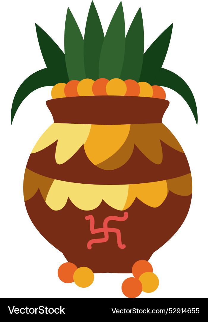 Kalash for navratri festival Royalty Free Vector Image