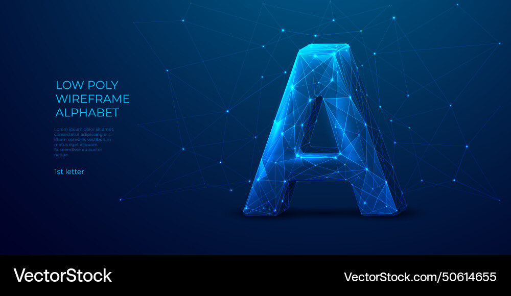 Letter a consists of polygons lines Royalty Free Vector
