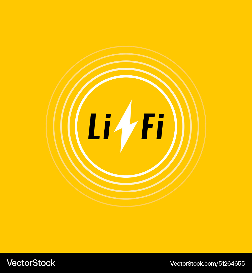 Li-fi wireless logo with waves light fidelity Vector Image