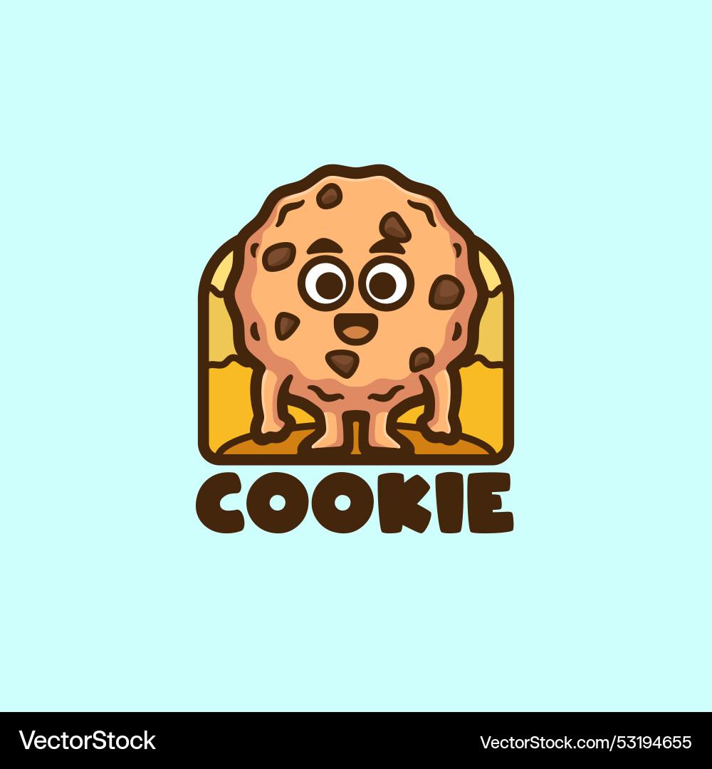 Logo cookie cartoon mascot character Royalty Free Vector