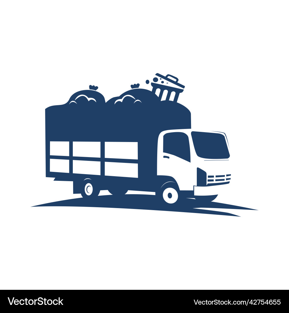 Of roll-off dumpster truck Royalty Free Vector Image