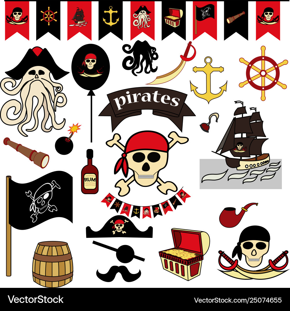 Pirate Elements Collection Royalty Free Vector Image