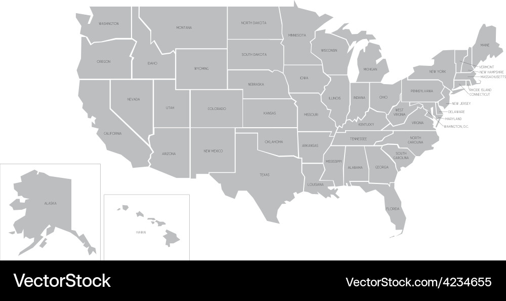 Simlified map of usa Royalty Free Vector Image