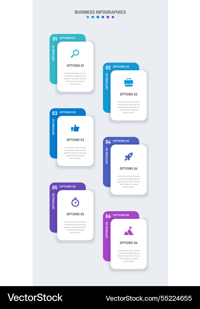 Vertical progress bar featuring 6 arrow-shaped Vector Image