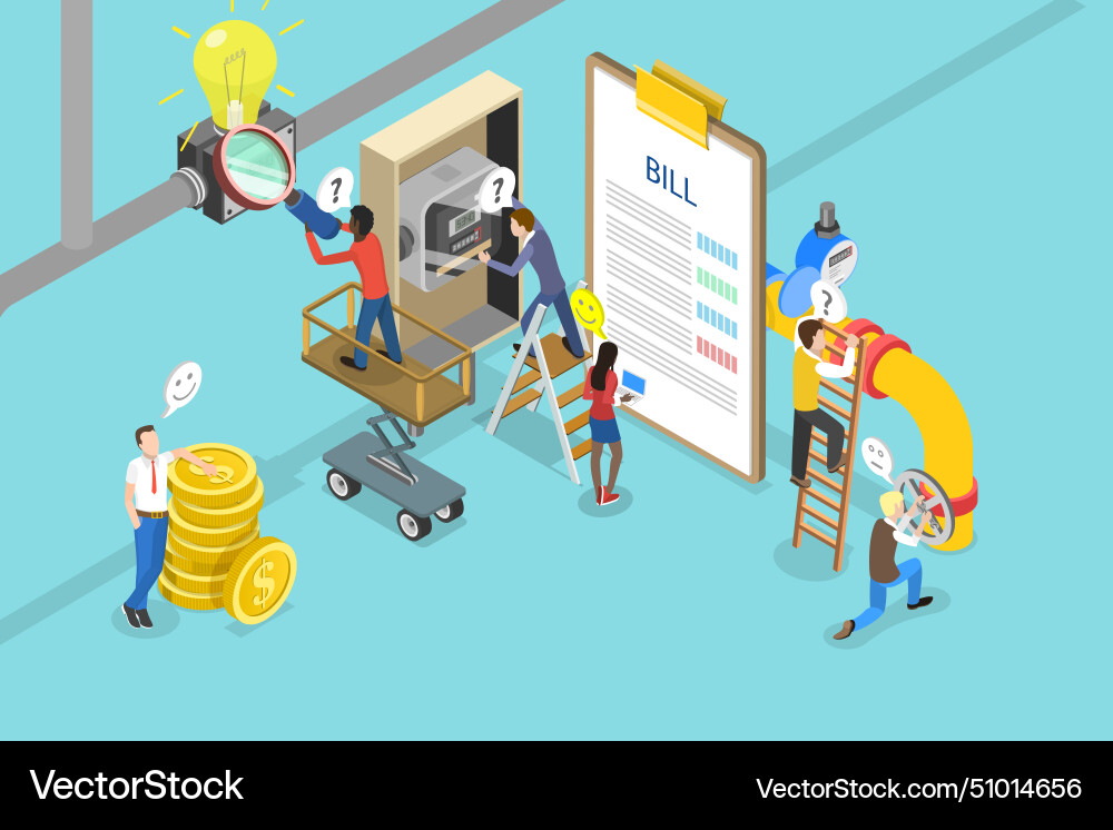 3d isometric flat of payment Royalty Free Vector Image