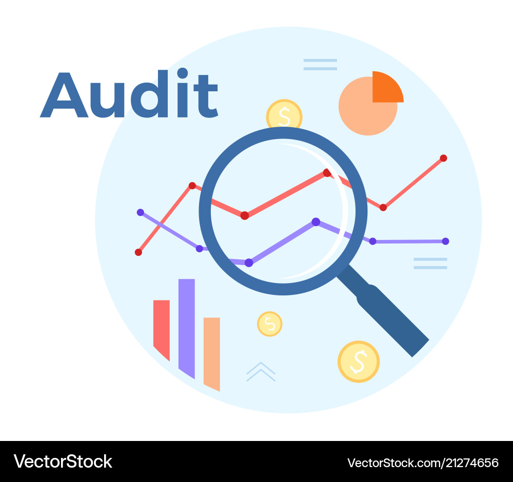 Audit analysis flat concept Royalty Free Vector Image