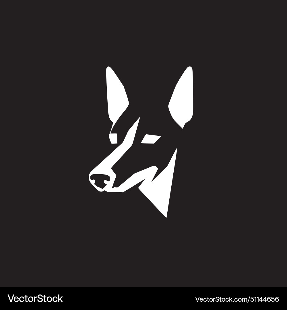 Australian kelpie - black and white isolated icon Vector Image