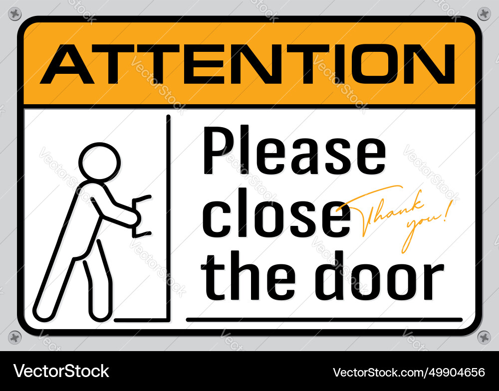 Close Door Sign Collection - Safety Alert Vector Image
