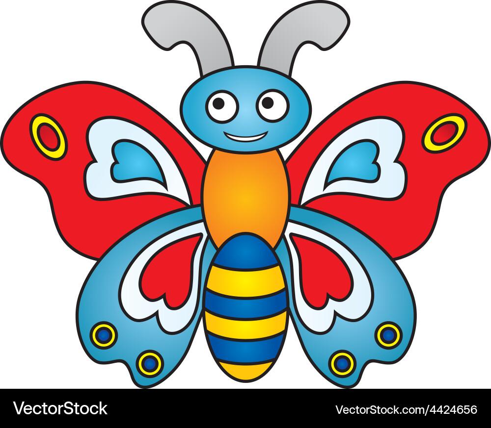 Cute butterfly cartoon Royalty Free Vector Image