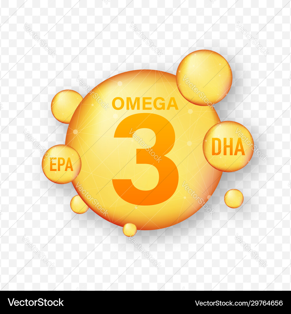 EPA & DHA Omega-3 Fish Oil Royalty Free Vector Image