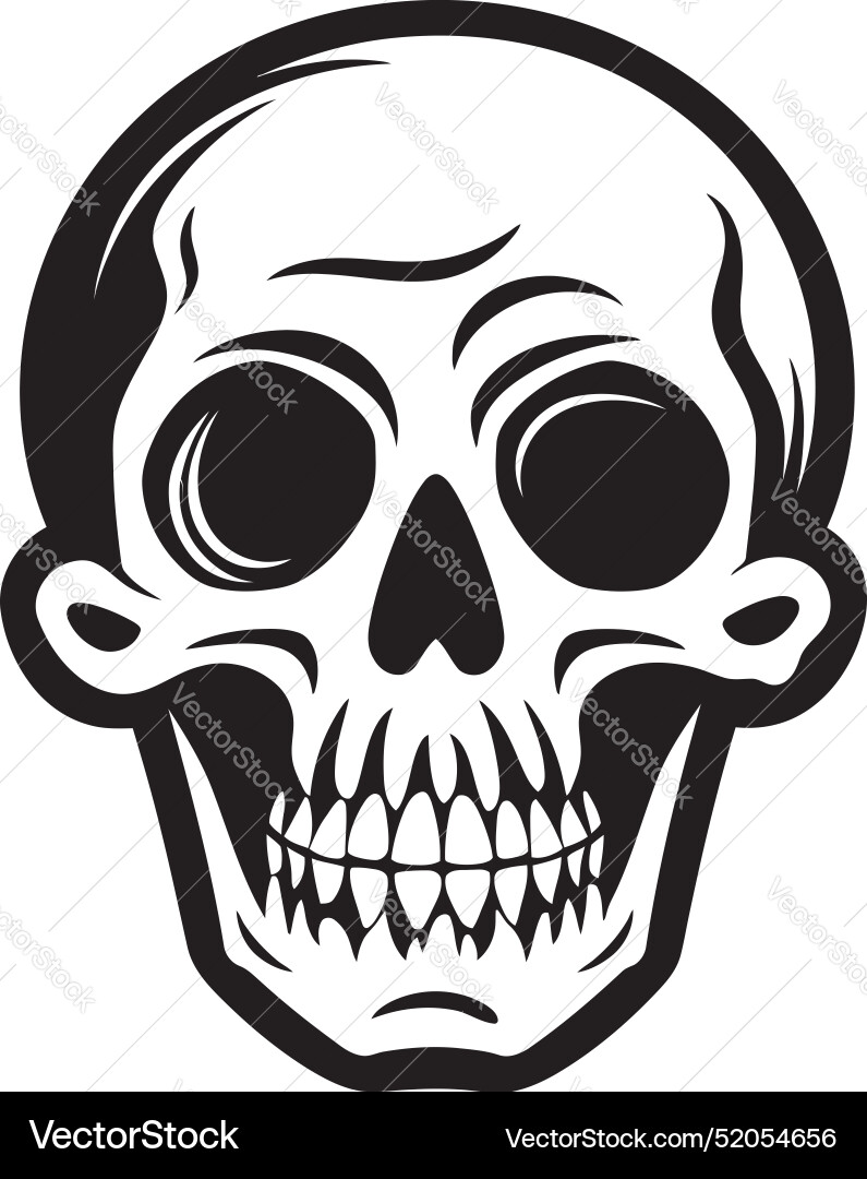 Frightening skeleton emblem bone chilling logo Vector Image