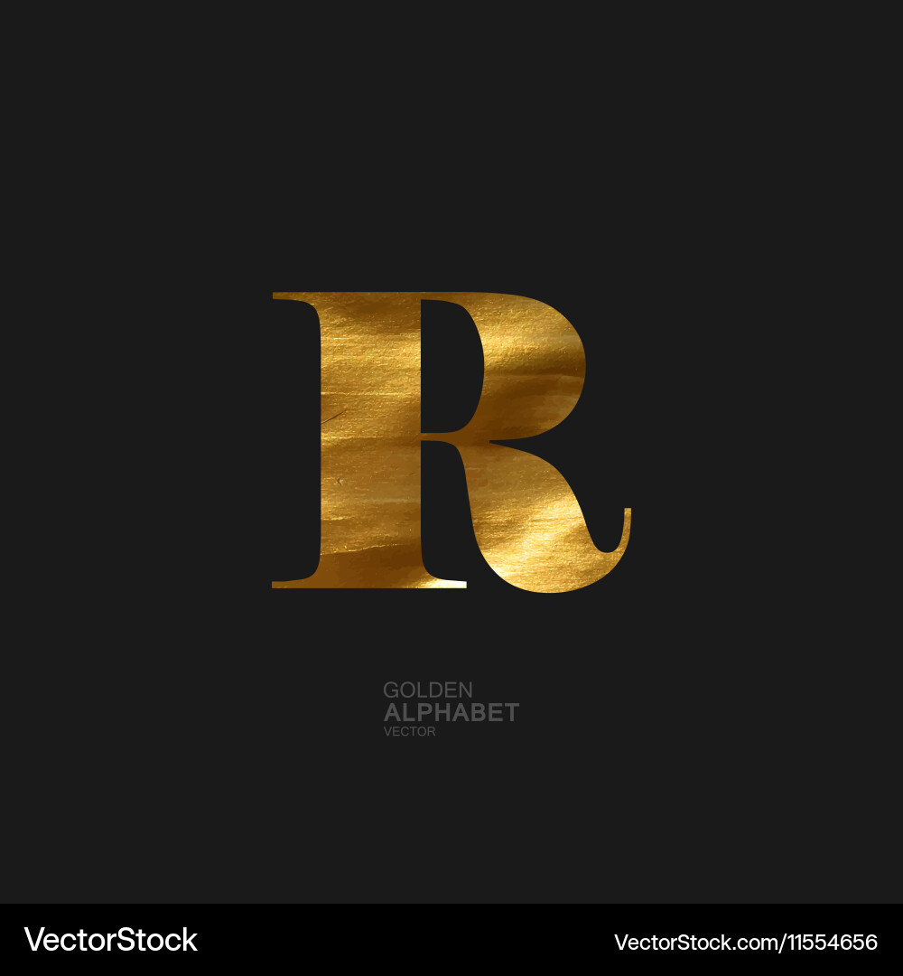 Golden letter r Royalty Free Vector Image - VectorStock