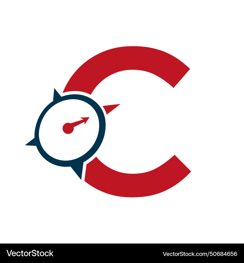 Letter c navigator compass symbol template Vector Image