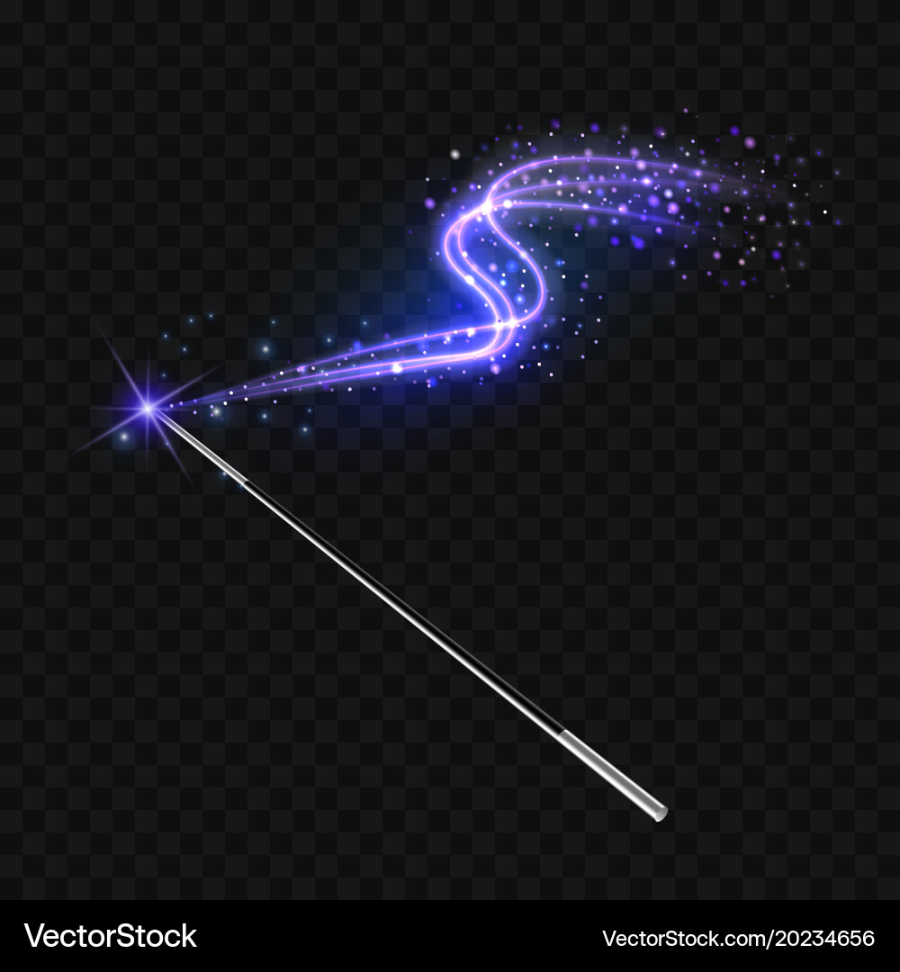 Magical Violet Sparkle Wand Royalty Free Vector Image