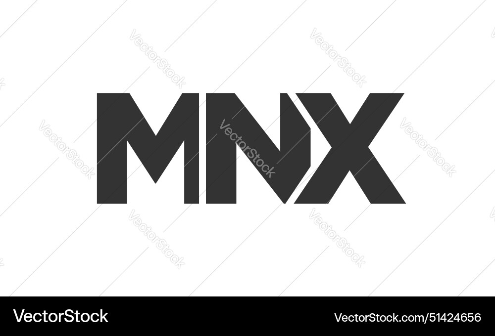 Mnx logo design template with strong and modern Vector Image