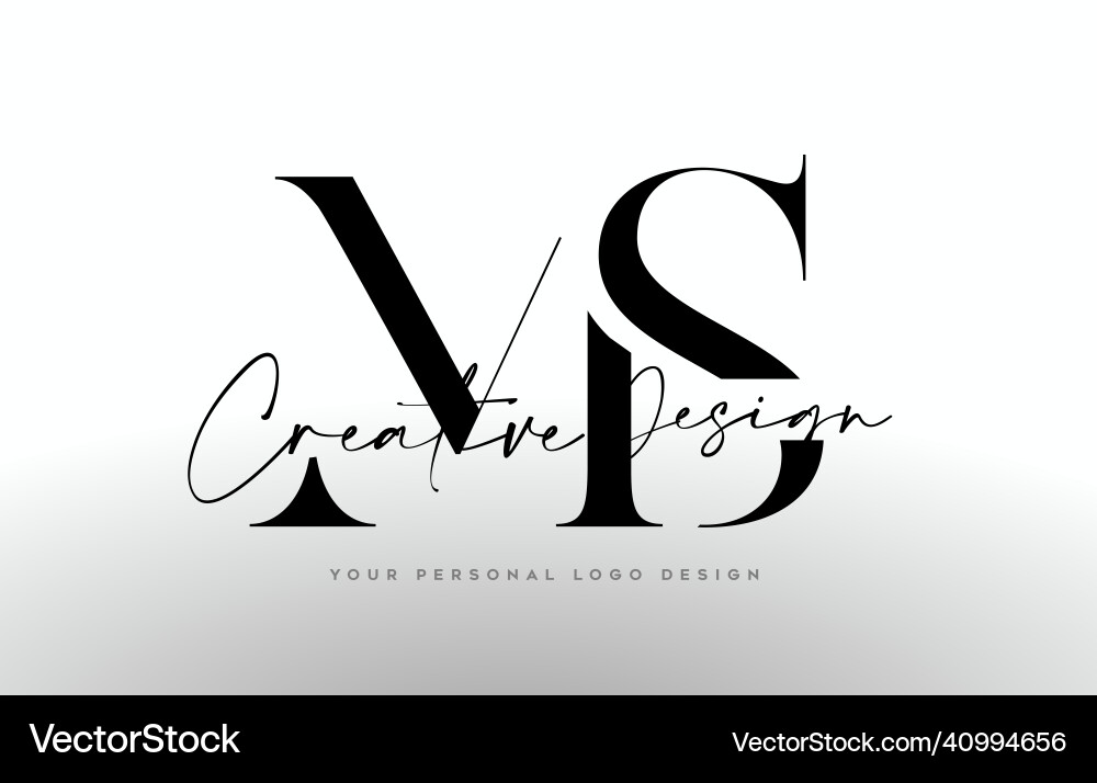 MS Letter Logo - Serif Font Royalty Free Vector Image