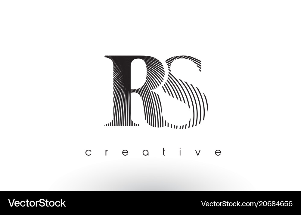 Rs logo design with multiple lines and black Vector Image