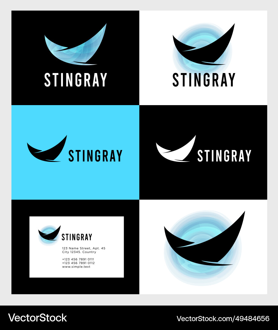 Stingray logos silhouette watercolor art – Royalty-Free Vector | VectorStock