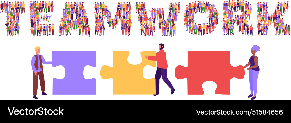 Team work collaborative spirit Royalty Free Vector Image