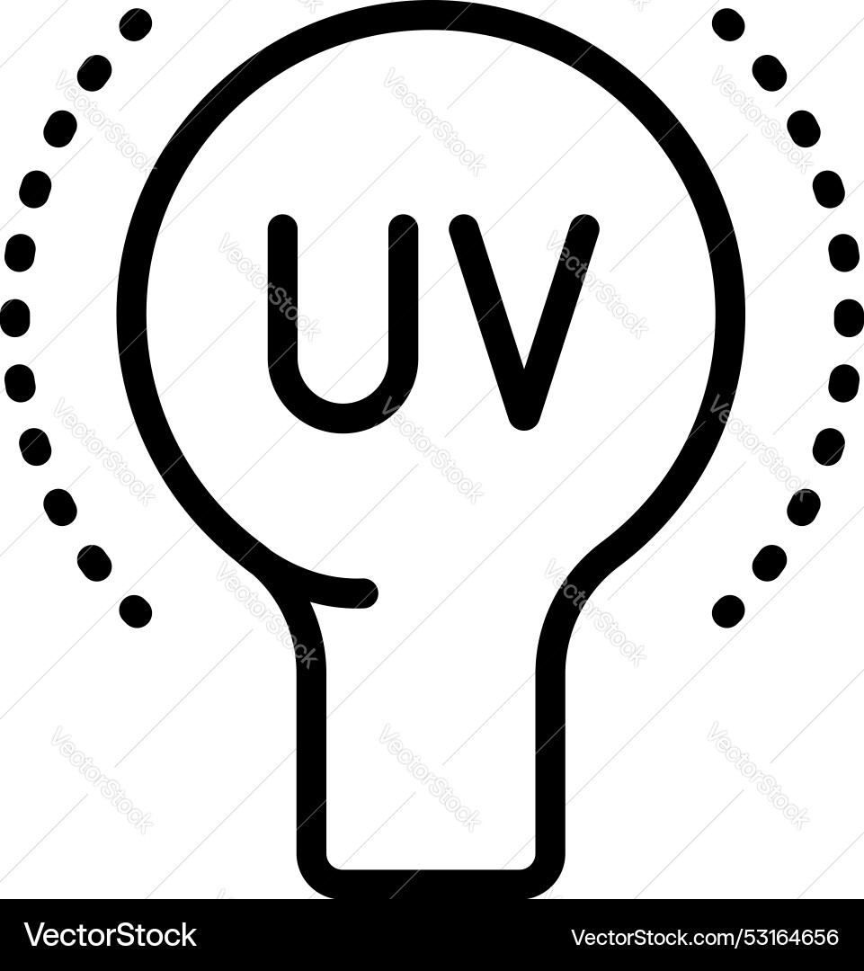 Uv light for disinfection line icon ultraviolet Vector Image