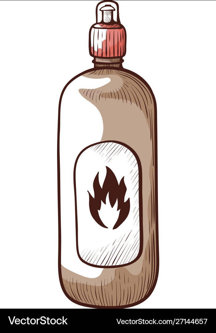 Bonfire liquid icon bottle for starting flame Vector Image