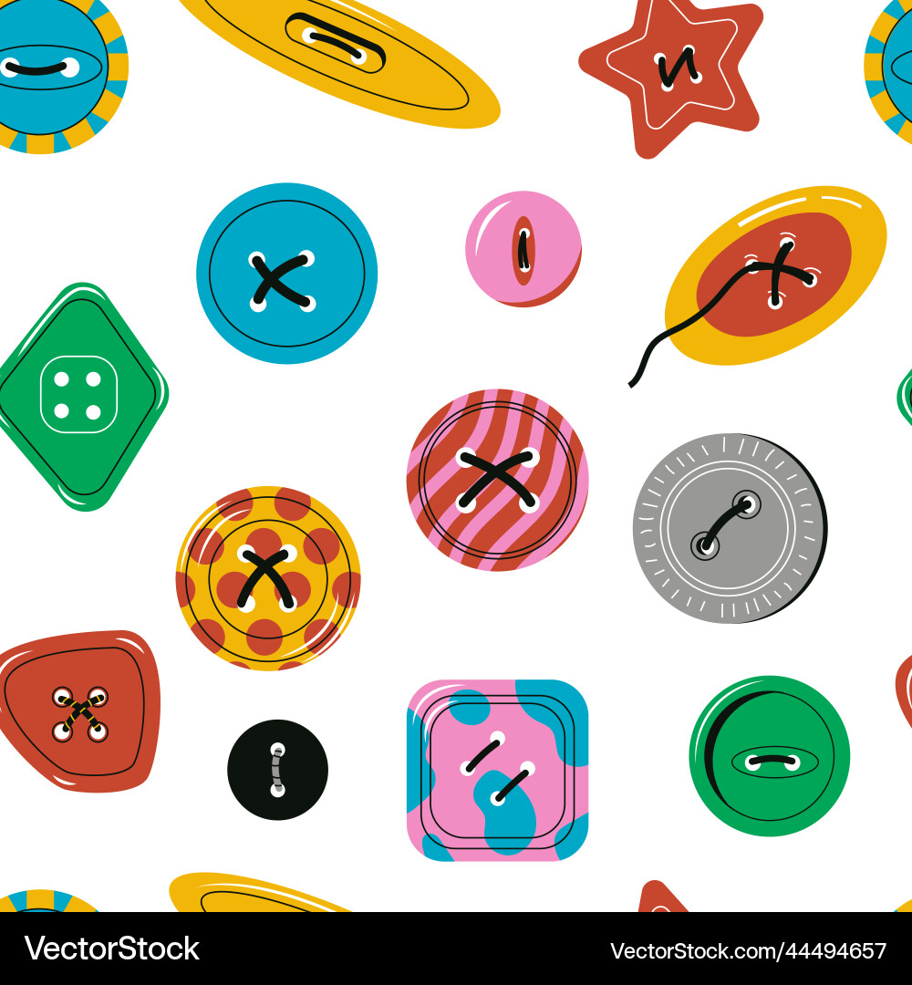 Clothing buttons pattern seamless print Royalty Free Vector
