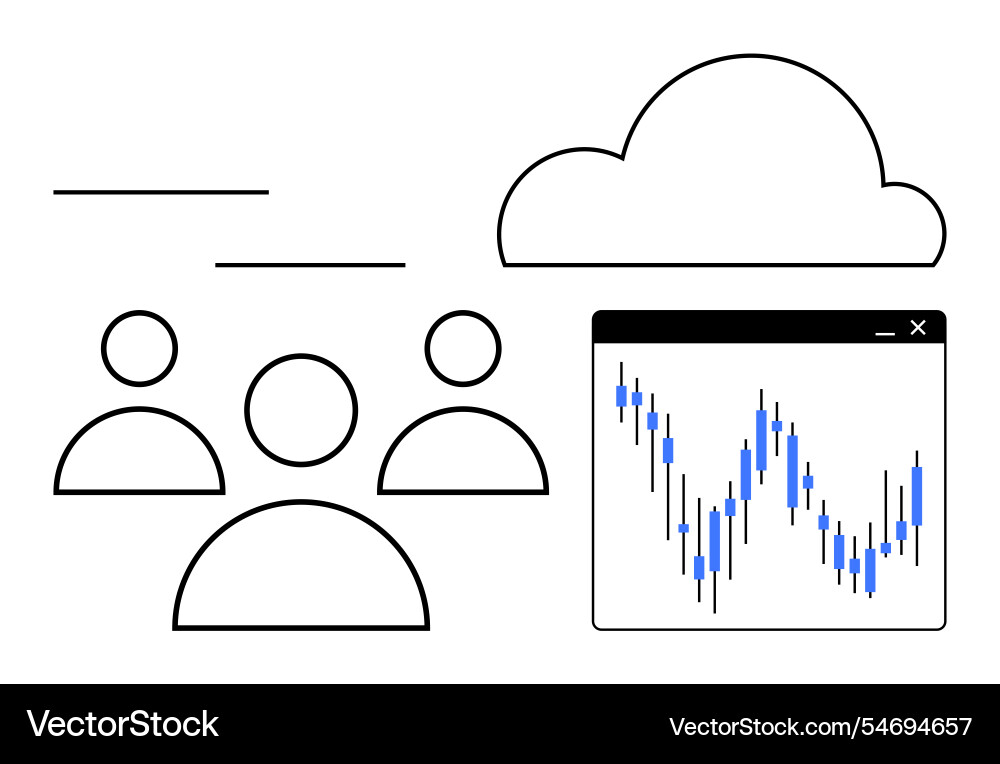 Cloud technology and team collaboration for data Vector Image