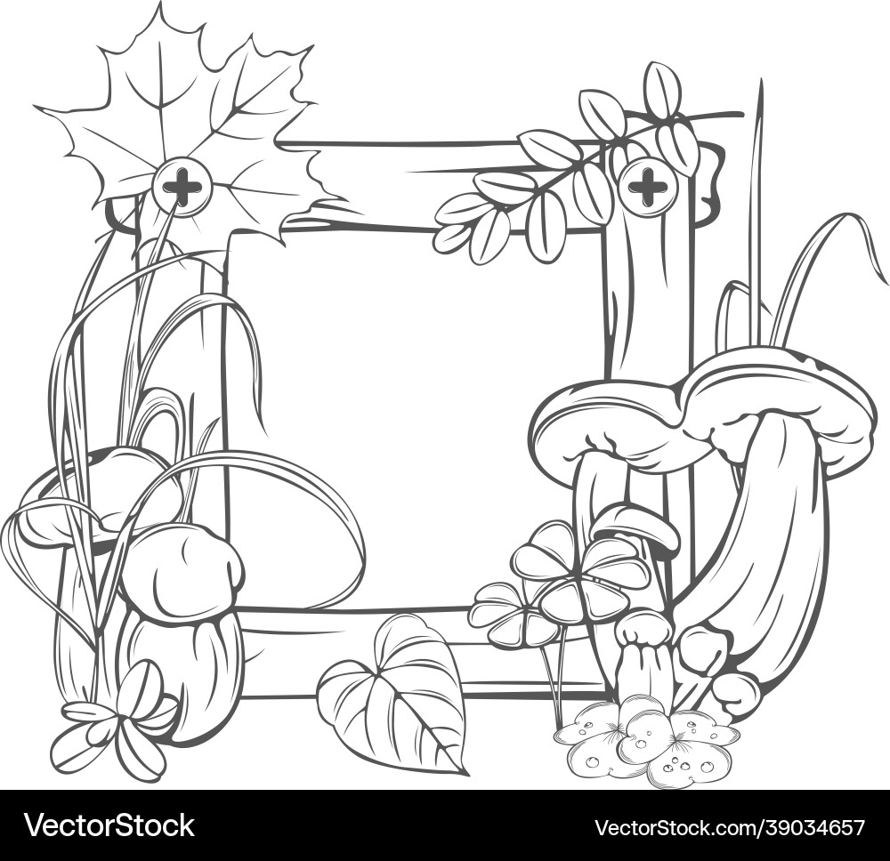 Cute wooden frame Royalty Free Vector Image - VectorStock