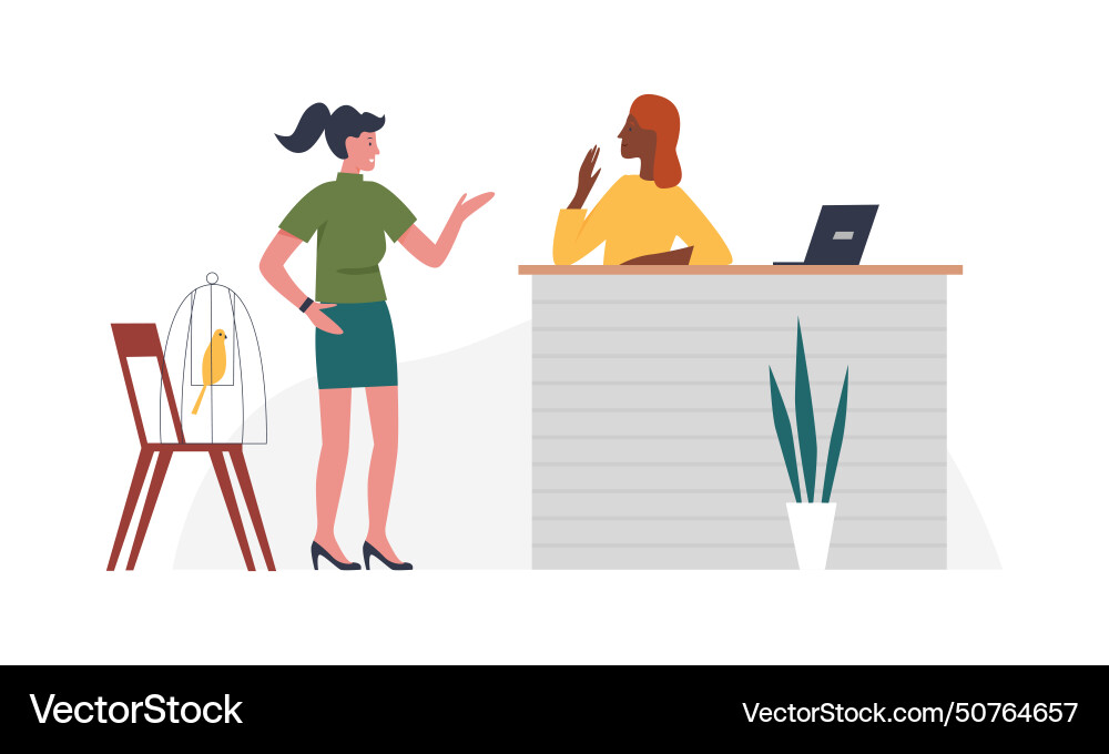 Domestic bird at the vet Royalty Free Vector Image