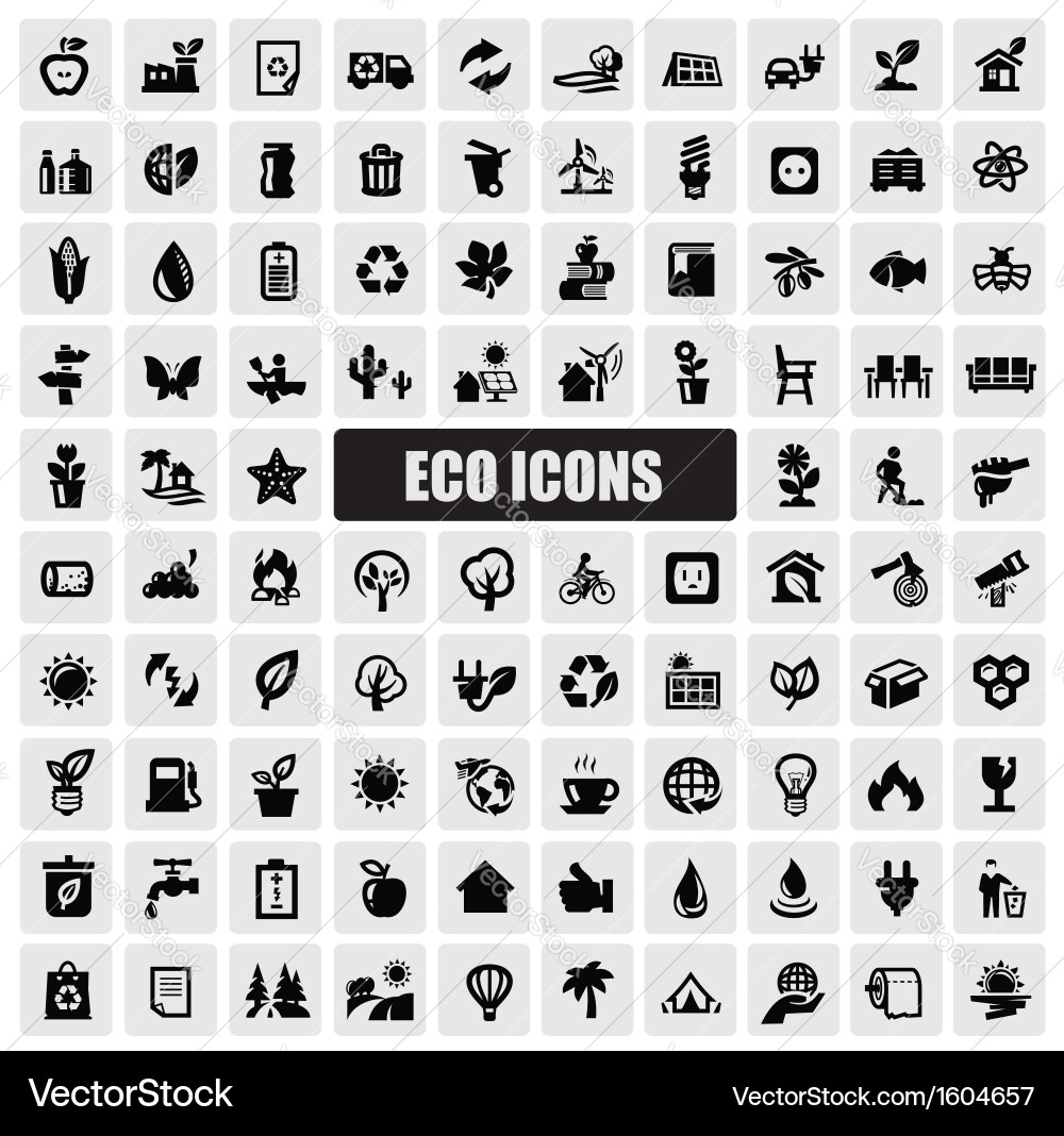 Eco icons Royalty Free Vector Image - VectorStock