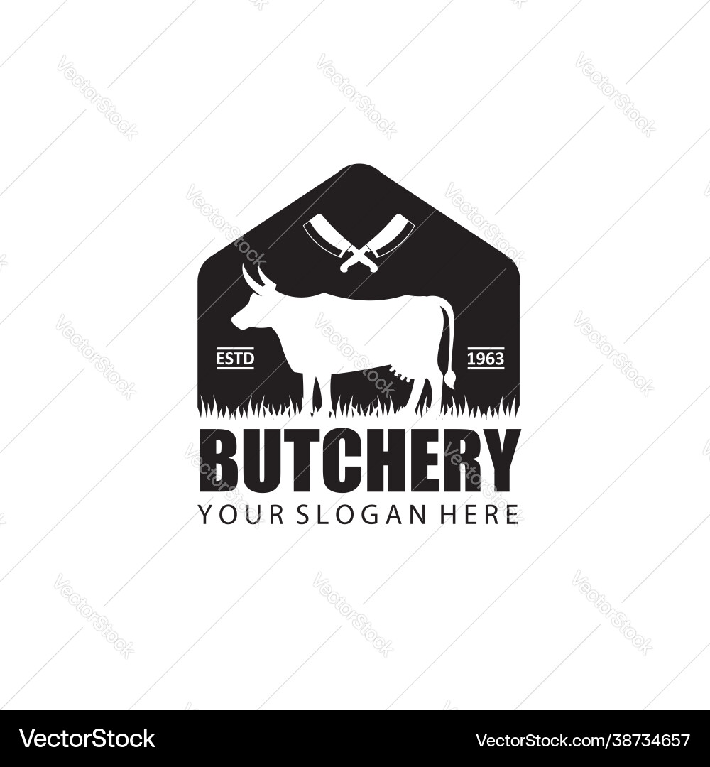 Farm animal cow label Royalty Free Vector Image