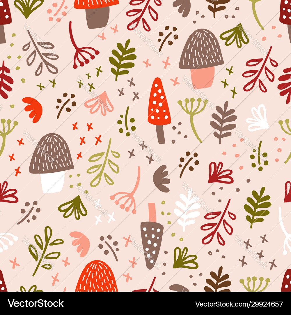 Forest Woodland Pattern Royalty Free Vector Image
