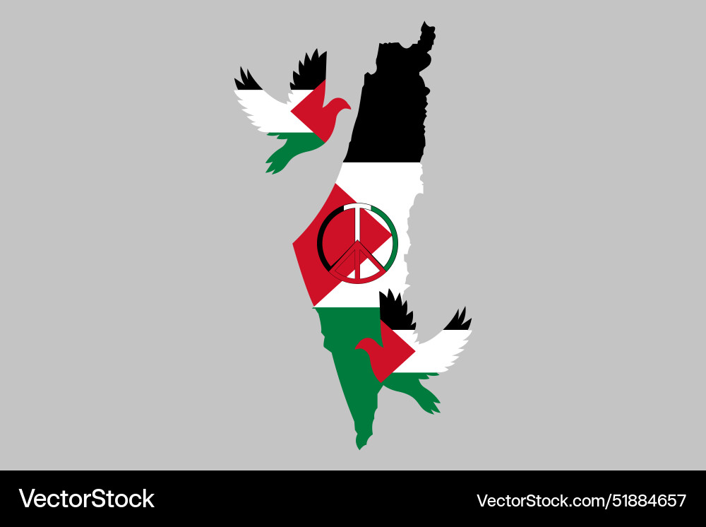 Map of the palestine Royalty Free Vector Image