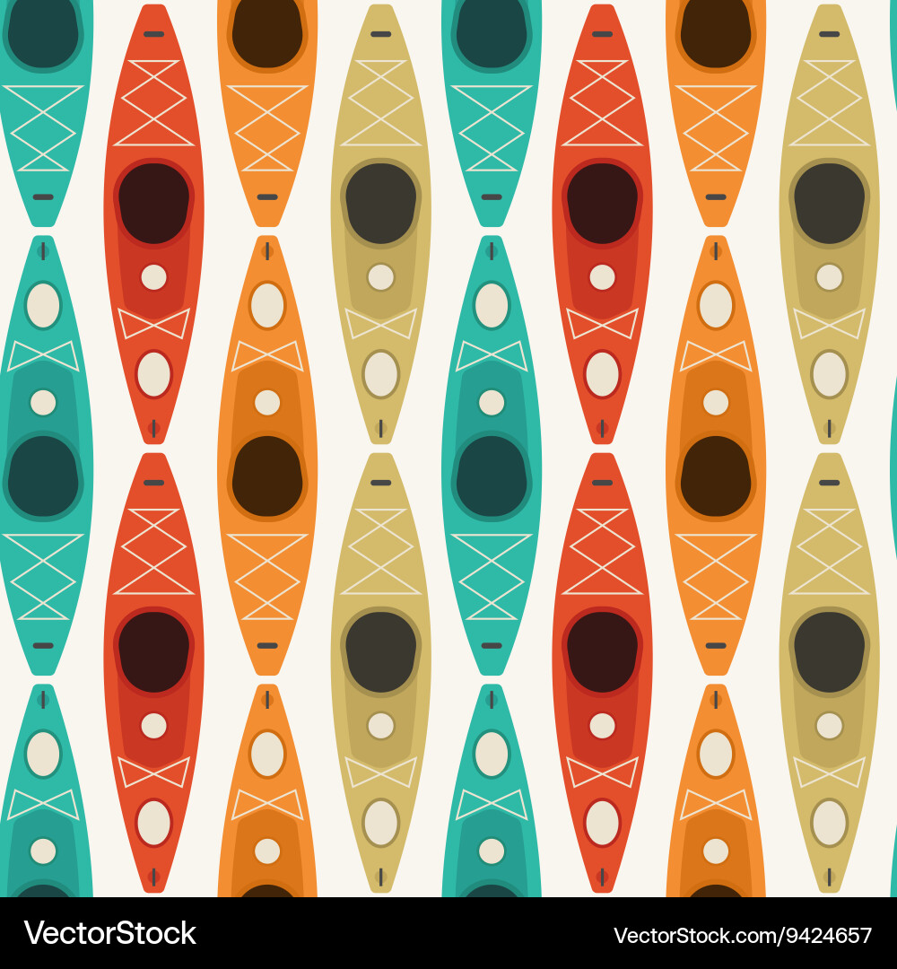 Rafting seamless pattern with repeating boats Vector Image