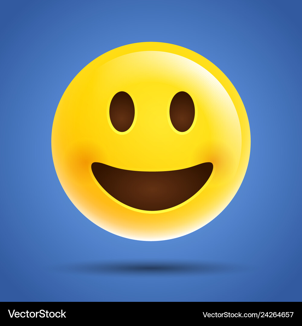 Simple emoticon emoji smile laugh face icon Vector Image