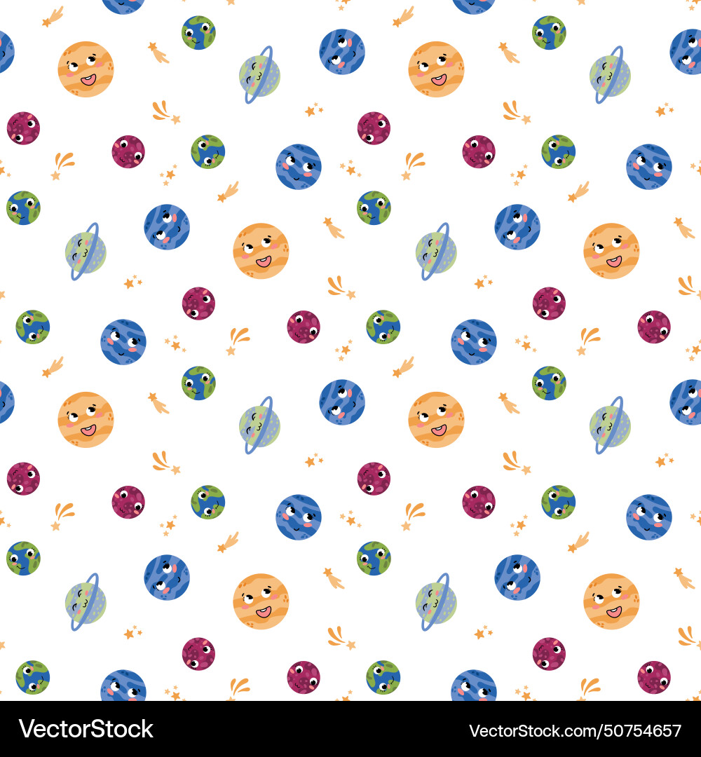 Space seamless pattern design for fabric textile Vector Image