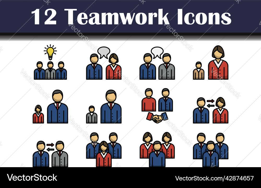 Teamwork icon set Royalty Free Vector Image - VectorStock