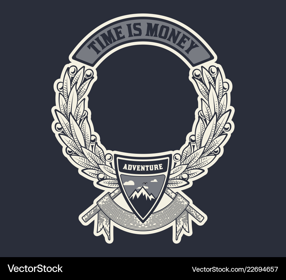 Vintage camp logo layered Royalty Free Vector Image