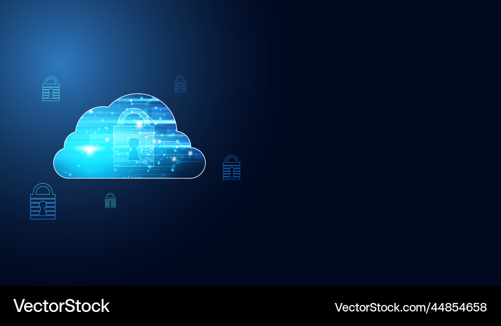 Abstract cloud storage and data loss prevention Vector Image