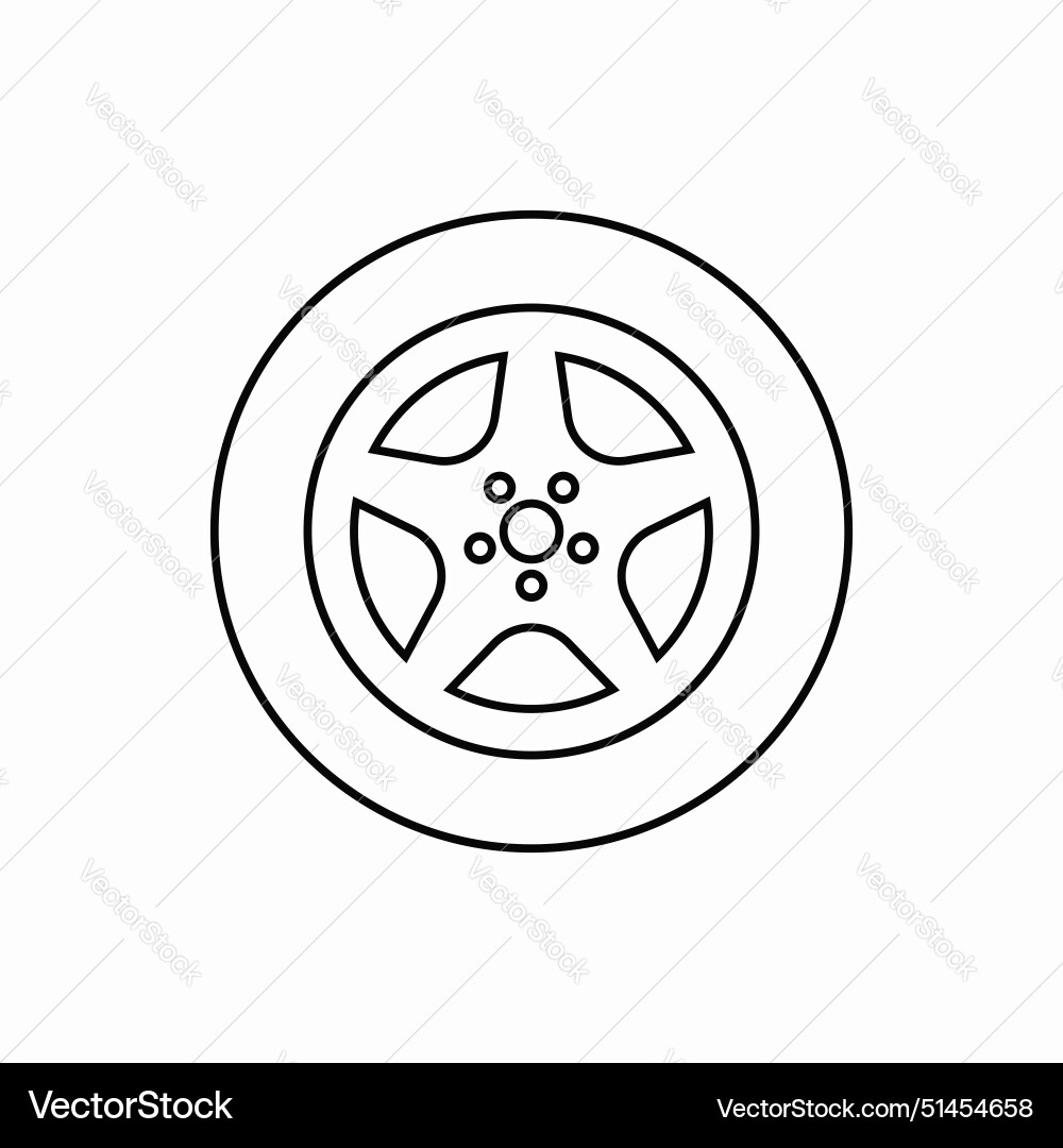 Car wheel line icon Royalty Free Vector Image - VectorStock