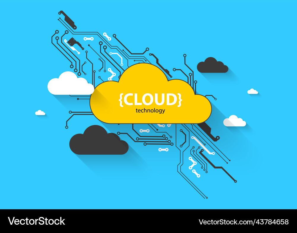 Cloud storage technology integrated digital web Vector Image