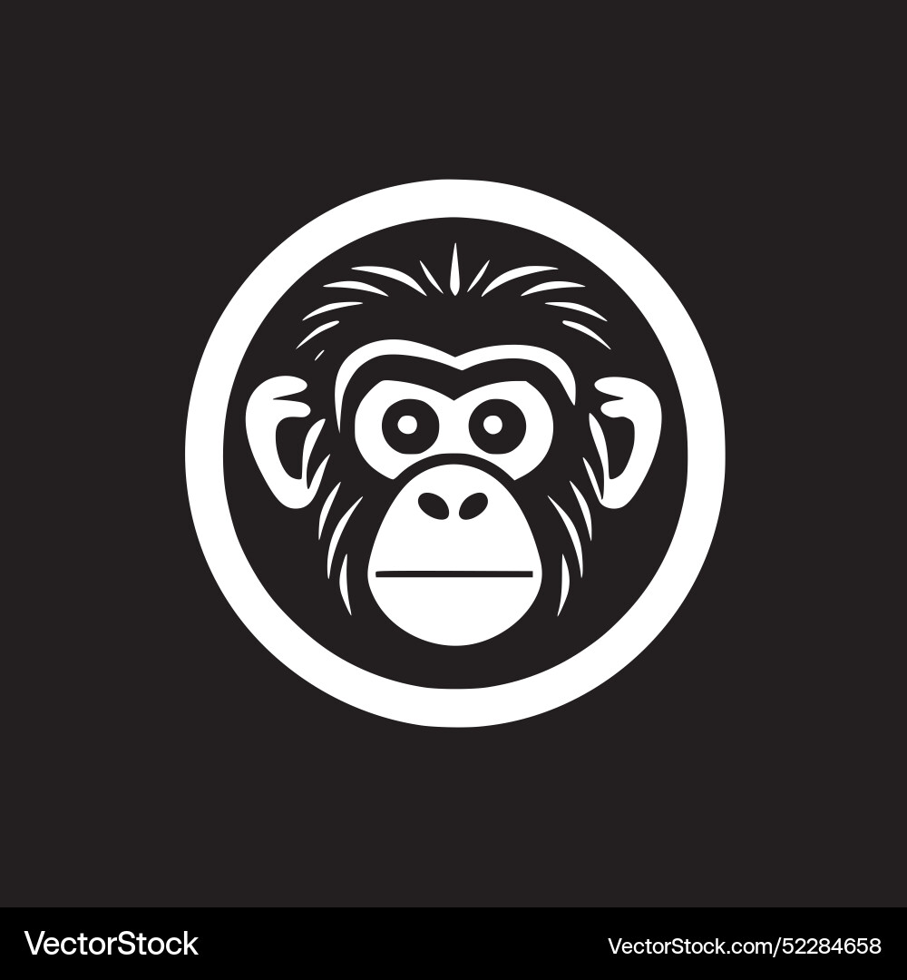 Monkey - minimalist and flat logo Royalty Free Vector Image