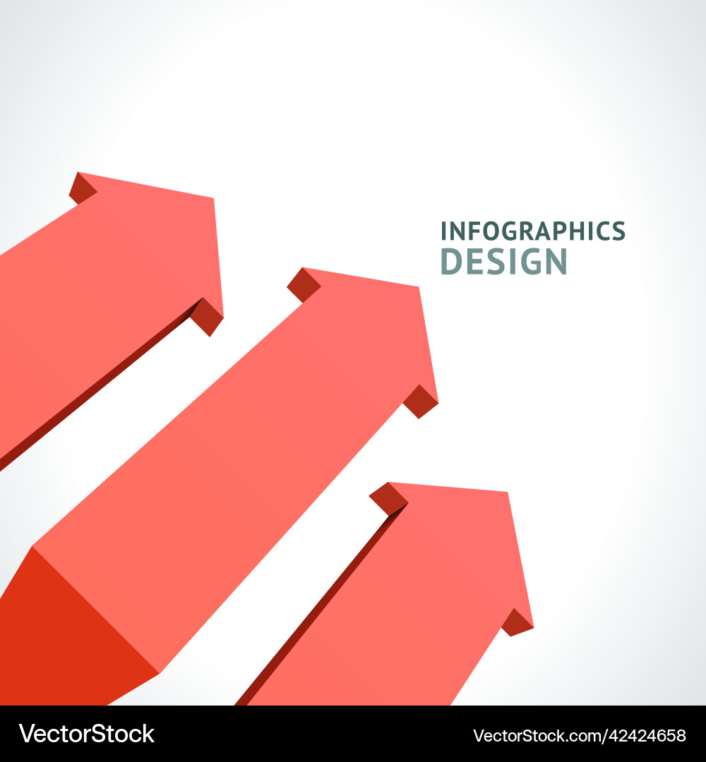 Red Geometric Arrows - Warning & Attention Vector Image