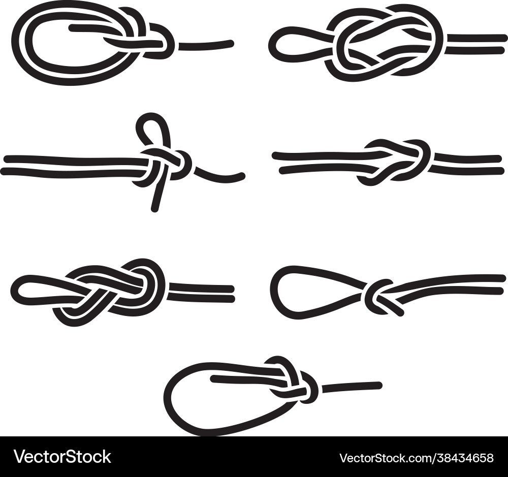 Rope knots set Royalty Free Vector Image - VectorStock