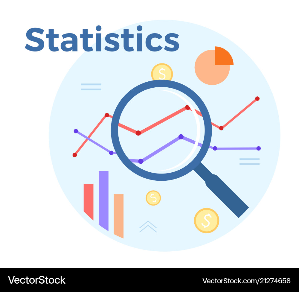 Statistics analysis flat Royalty Free Vector Image