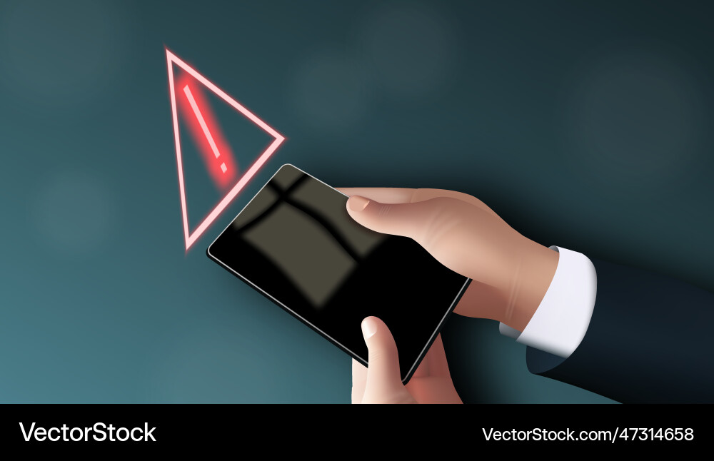 System hacked alert smartphone cyber attack virus Vector Image