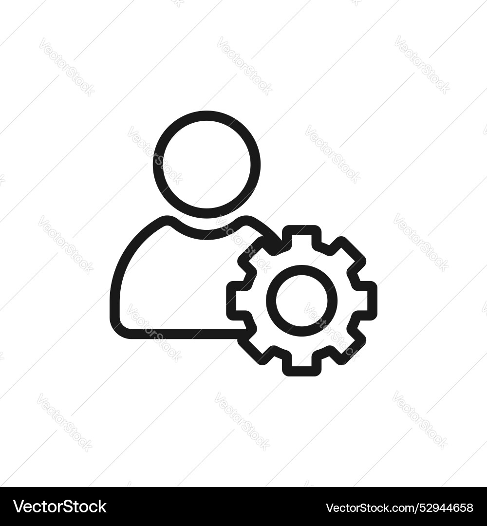 User gear icon Royalty Free Vector Image - VectorStock