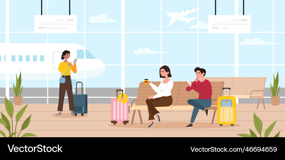 Airport Waiting Area Royalty Free Vector Image
