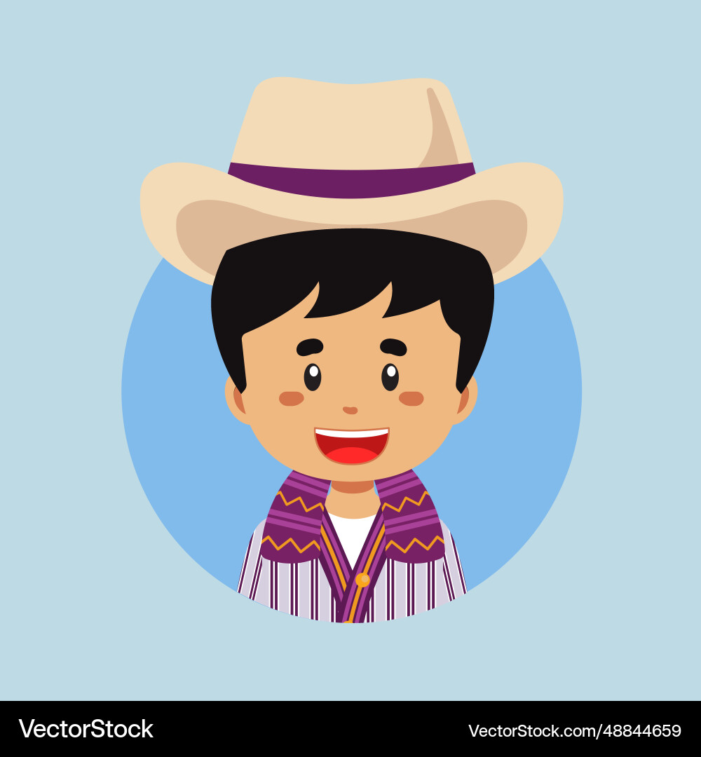 Avatar of guatemala character Royalty Free Vector Image